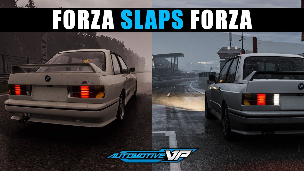 Forza Motorsport VS Forza 7: Graphics Comparison Spa In The Wet BMW M3 ...