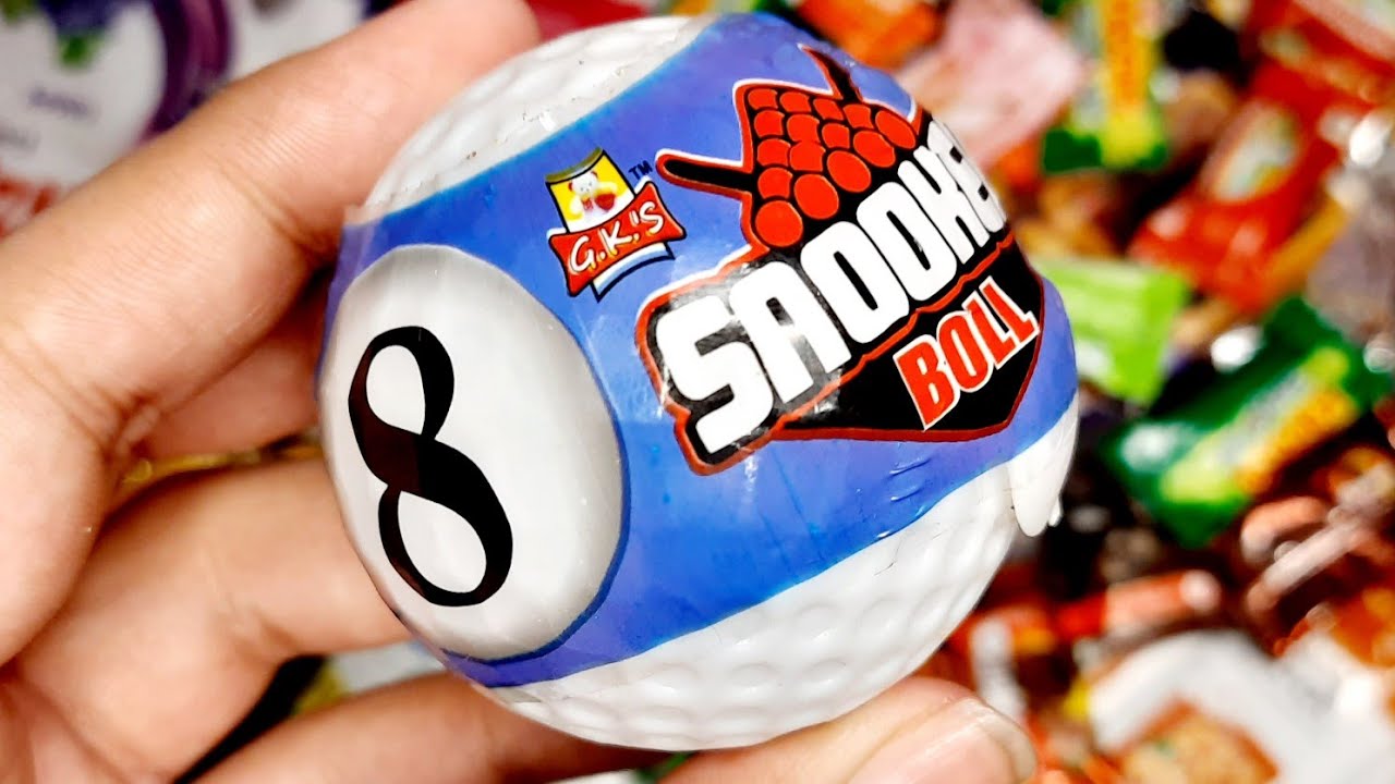 some lot's of candies and yummy chocolates with blue snooker ball 😋💙 ...