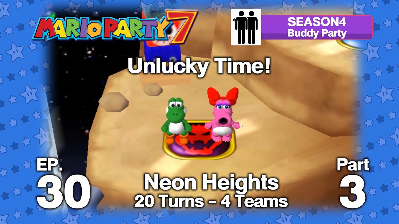 Mario Party 7 SS4 Buddy Party EP 30 - Neon Heights 8 Players Wario,Boo ...