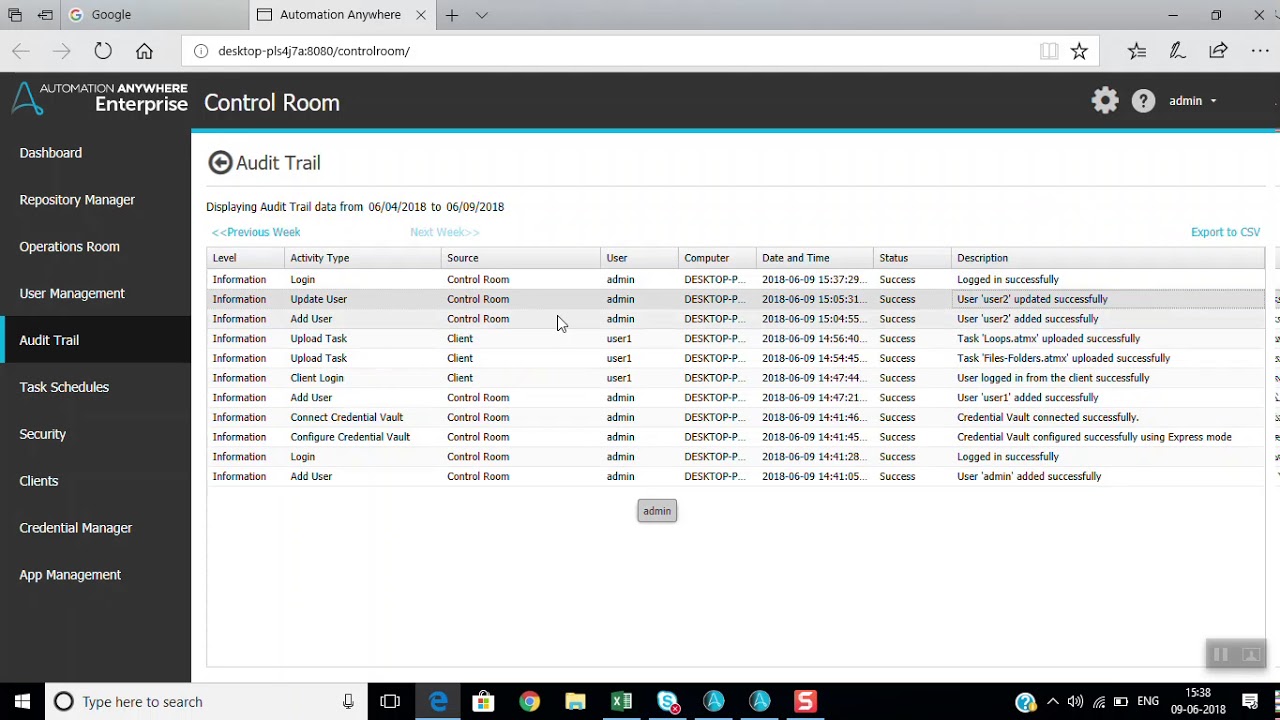 Automation Anywhere Control room Audit trail & Security & Task ...