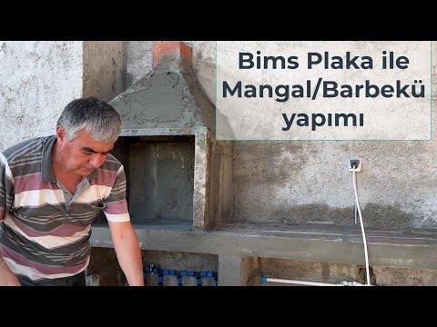 Mangal yeri tasarımı nasıl yapılır Barbekü yapımı. bims klavuz plaka ile bahçeye ocak-şömine yaptım.
