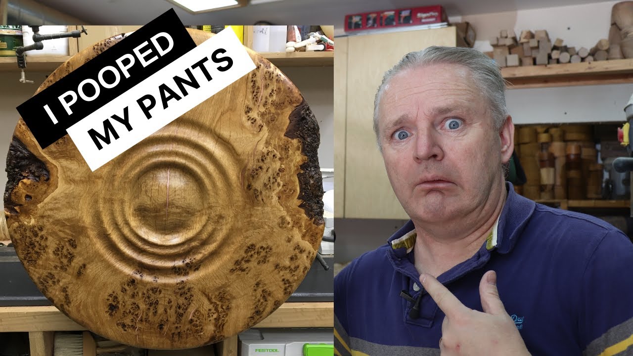 Woodturning - Large Pippy Oak Wall Art with Copper Infill - YouTube