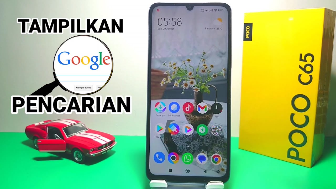 Cara Menampilkan Google di Layar Utama Poco C65 - YouTube