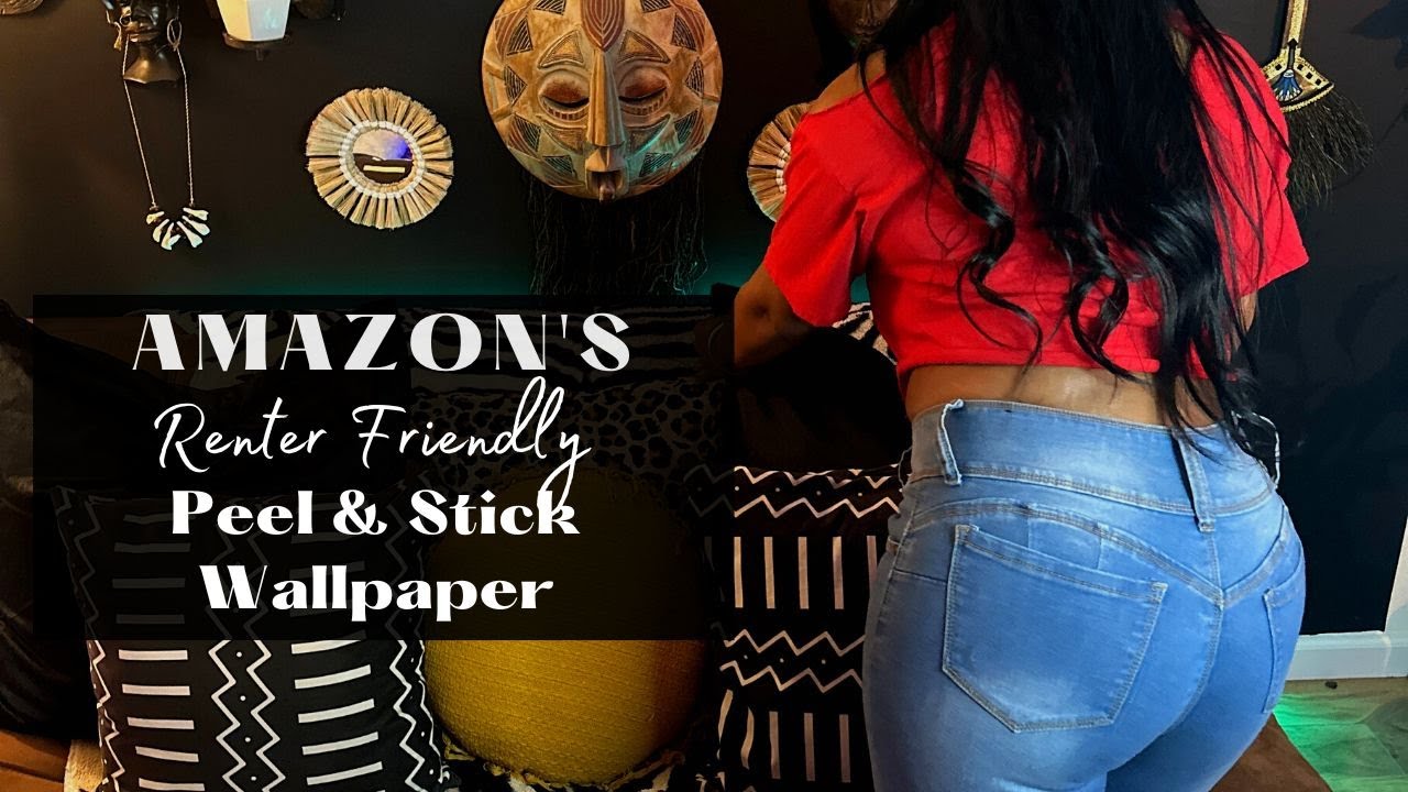 How To Install Amazon's Renter Friendly Black Peel And Stick Wallpaper ...