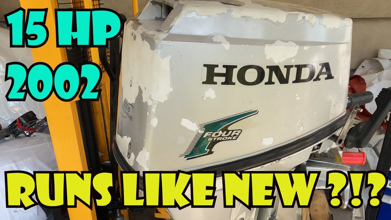 STARTING AND RUNNING FOUR STROKE HONDA BF15 LONG SHAFT 2002 YEAR MAKE ...