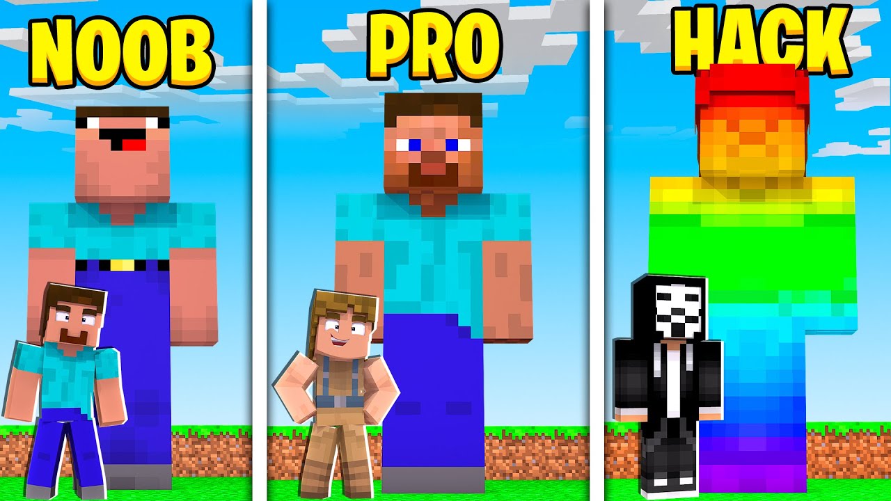 STEVE DE NOOB vs STEVE DE PRO vs STEVE DE HACKER SUR MINECRAFT ! Noob ...