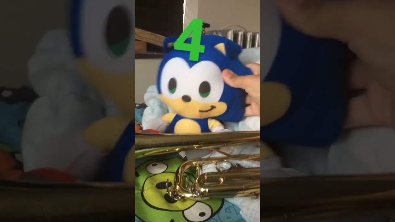 Mini Sonic plays the trumpet with a twist! - YouTube