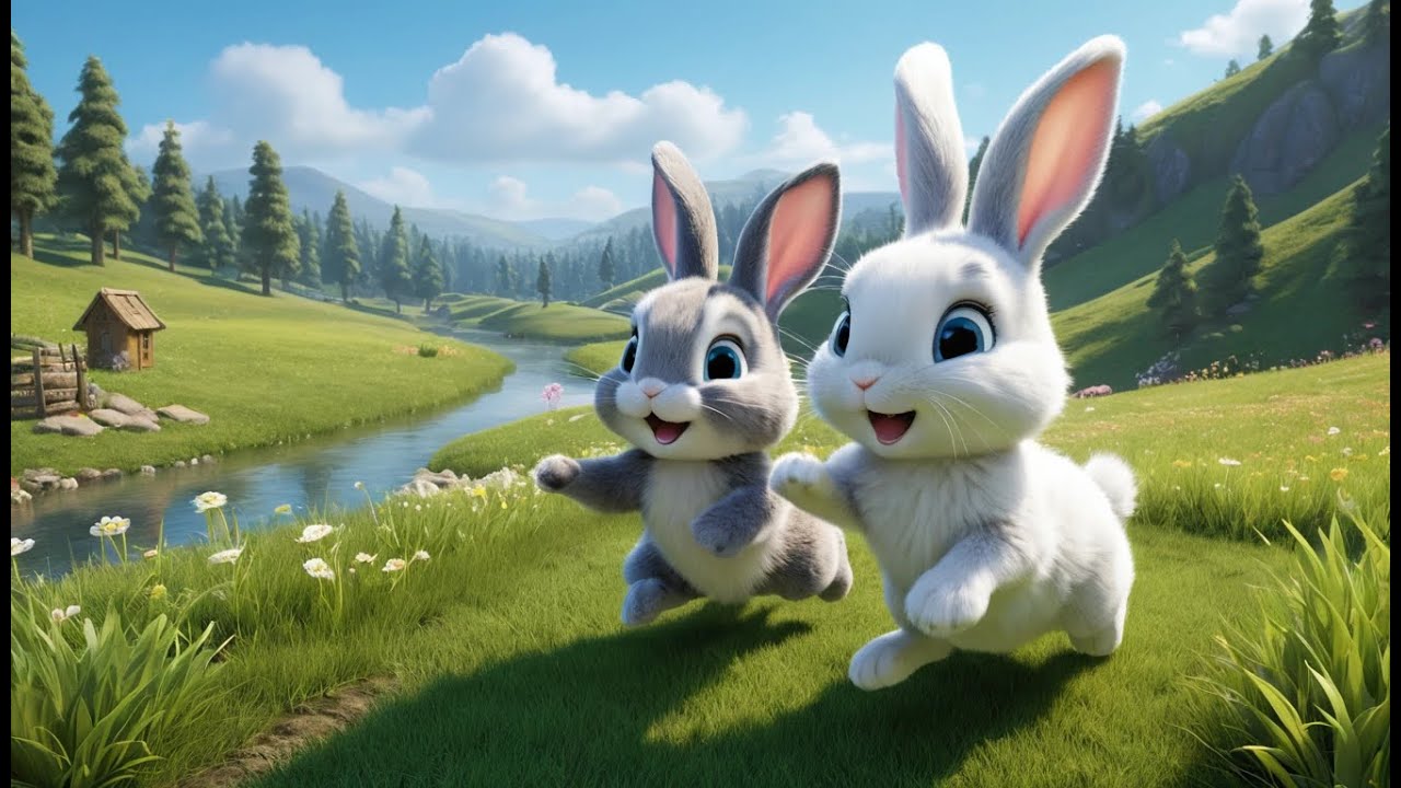 Five Little Bunnies Jumping on the Ground | Fun Nursery Rhyme for Kids ...