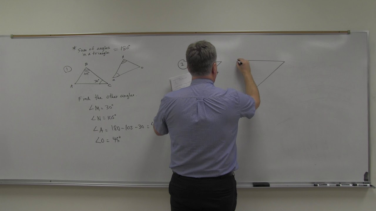 MTH 130 Sec 9.3 Geometry of Triangles; Similar Triangles; Pythagorean ...