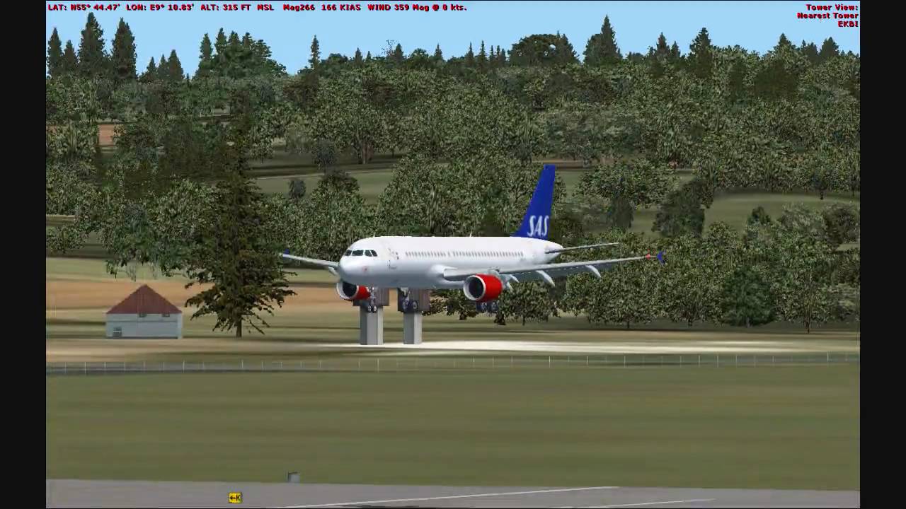 Airbus A320 sas Landing at billund - YouTube