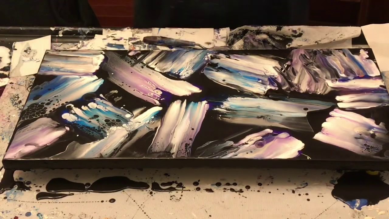 (26) CRAZY PATCHES (colorful swipes) fluid art, acrylic pouring, swipe ...