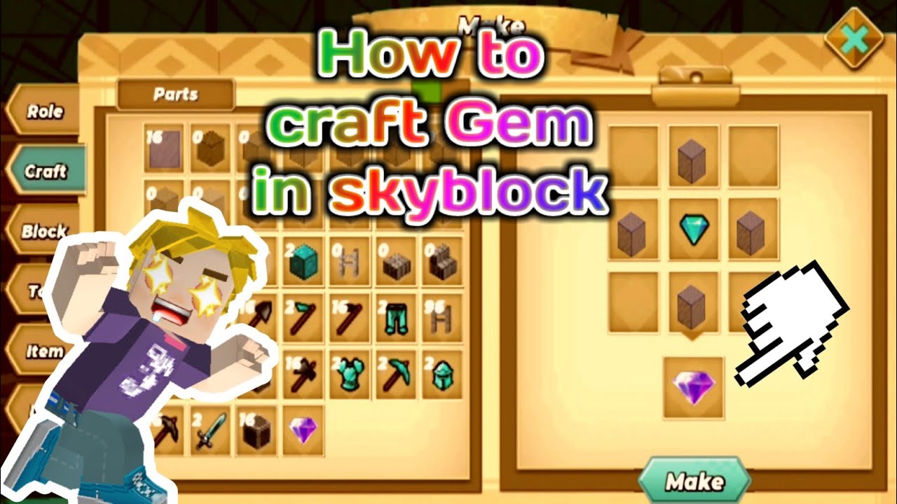 How To Get Free Gem In Skyblock Blockman Go || How To Craft Gem In ...