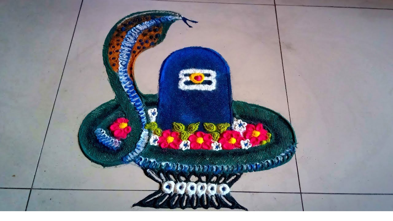 Shivling Rangoli | Shivaratri 2019 Rangoli | Shivaratri Muggulu - YouTube