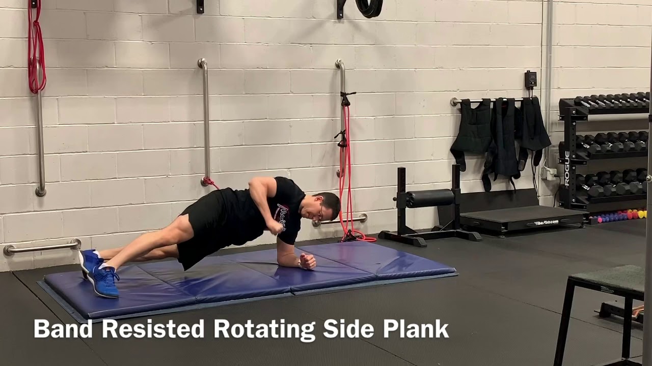 Band Resisted Rotating Side plank - YouTube
