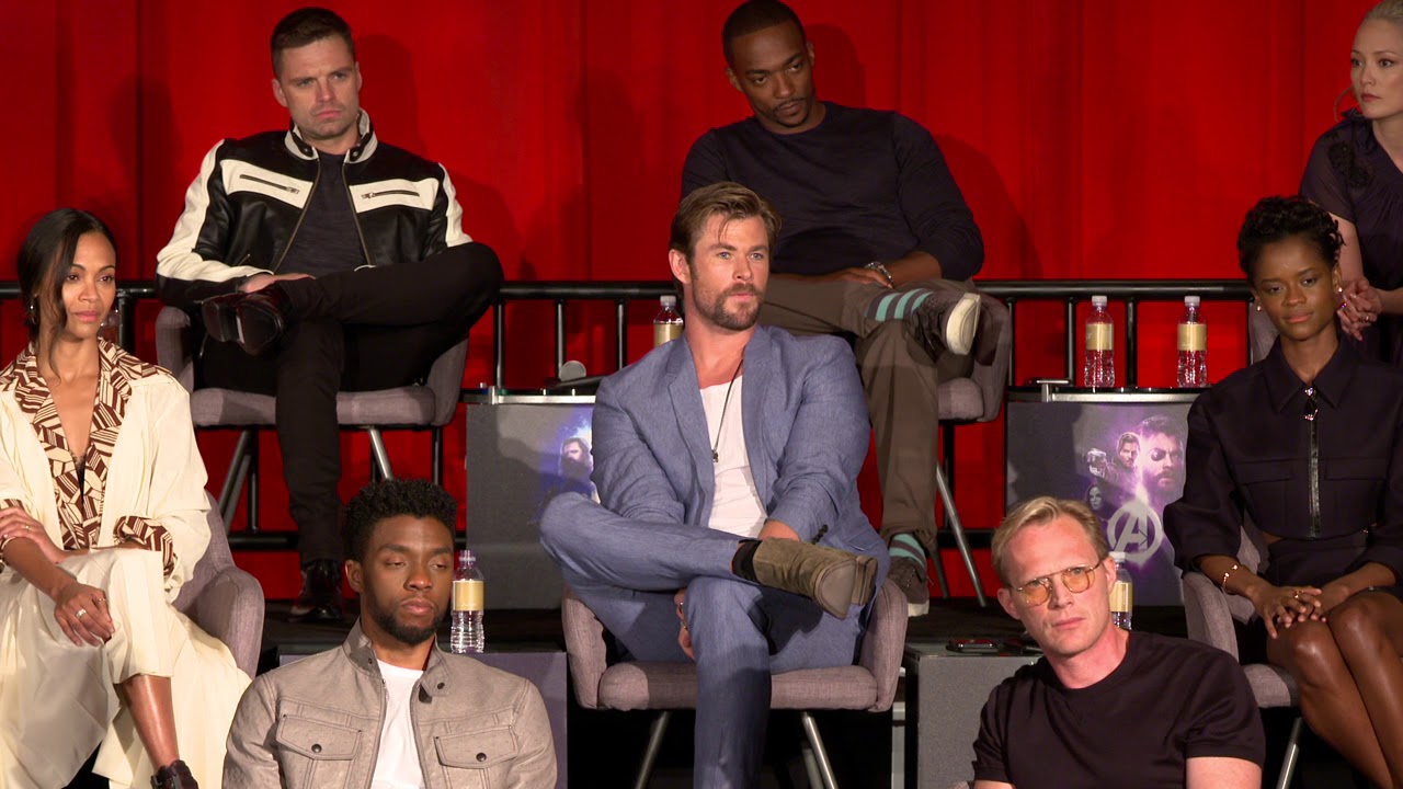 AVENGERS INFINITY WAR PRESS CONFERENCE 02 - Is Chad falling asleep 💤 ...