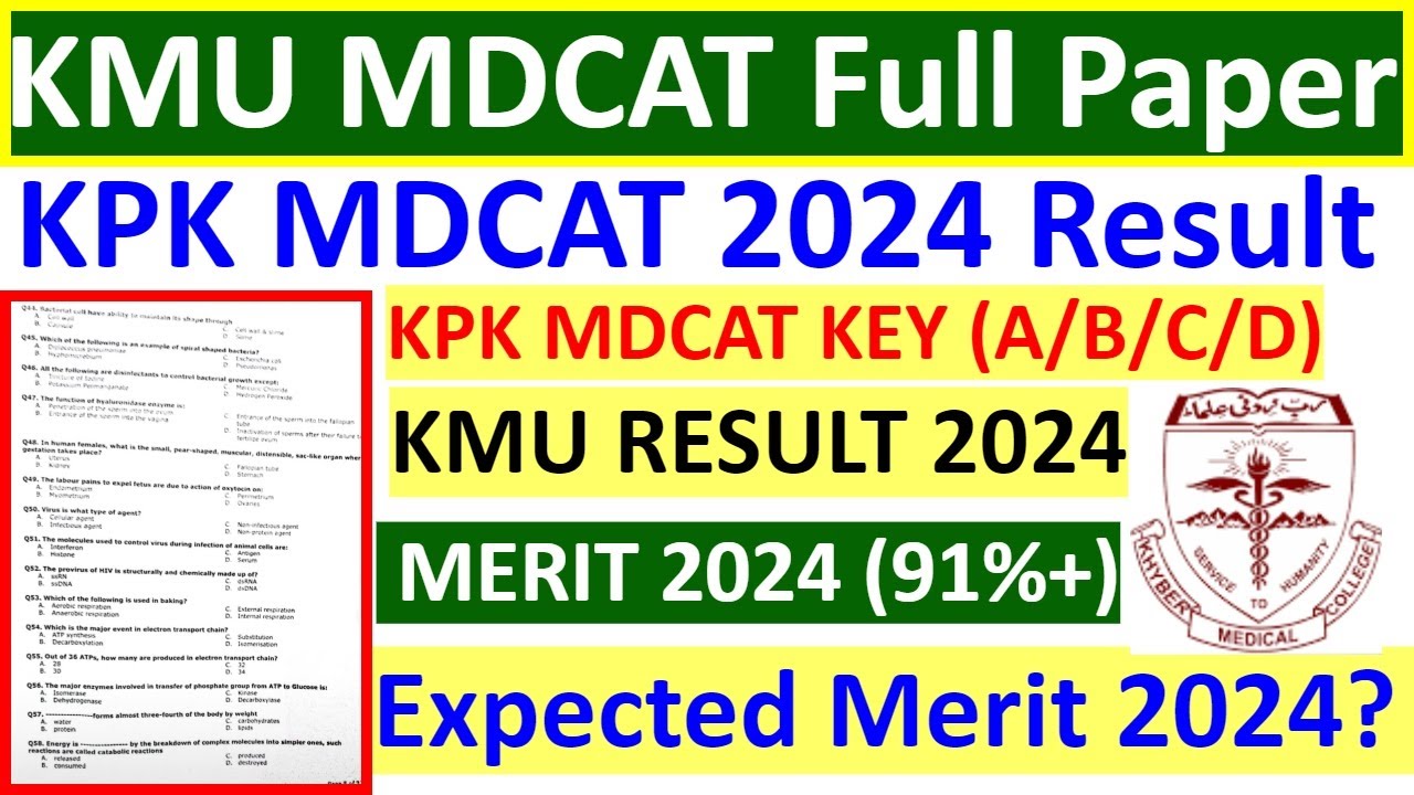 KMU MDCAT Full Paper with Key/KMU Results/KPK KMU MDCAT Full Papers/KMU ...