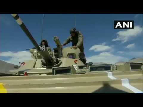 Indian Army T-90 & T-72 tanks along with BMP-2 Infantry Combat Vehicles ...