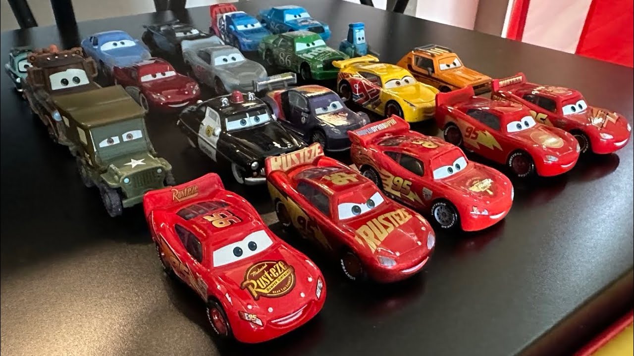 Disney Pixar Cars fall into water: Lightning McQueen, Chick Hicks ...