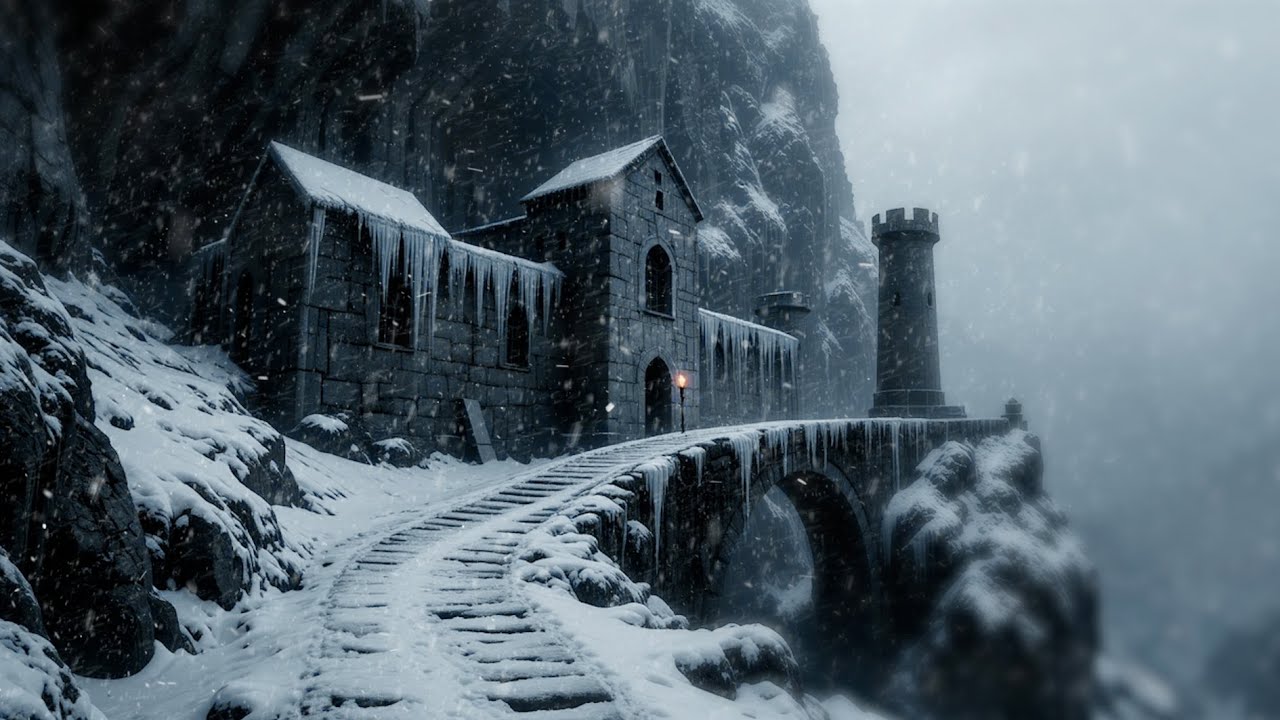 Winter Storm┇Spooky Winter Castle At Night┇Snowstorm Ambience For Relax ...