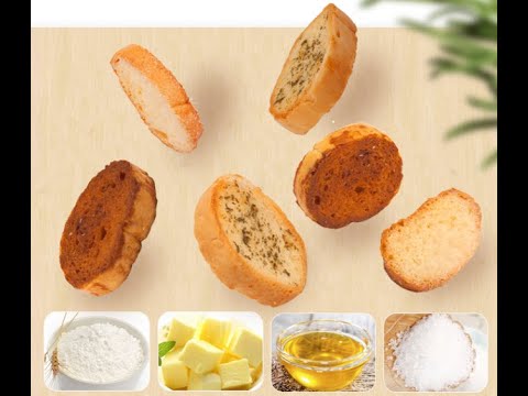 Industrial bread croutons bread chips machine production line - YouTube
