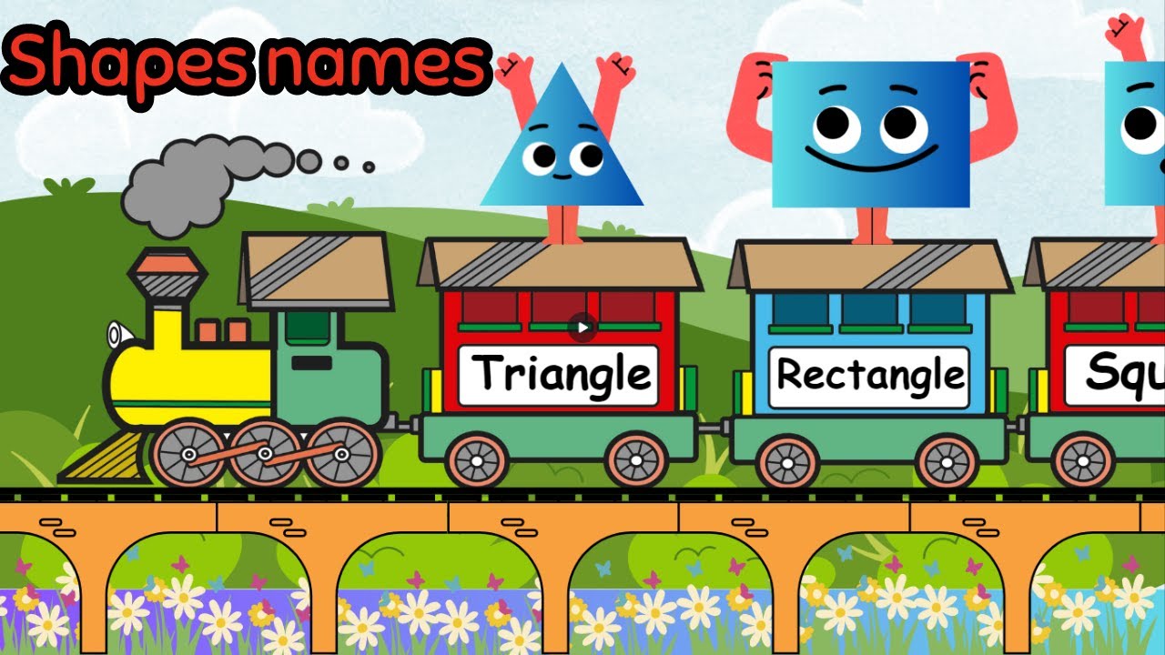 Train Shapes names | Shapes name for kids | Names of Shapes with ...