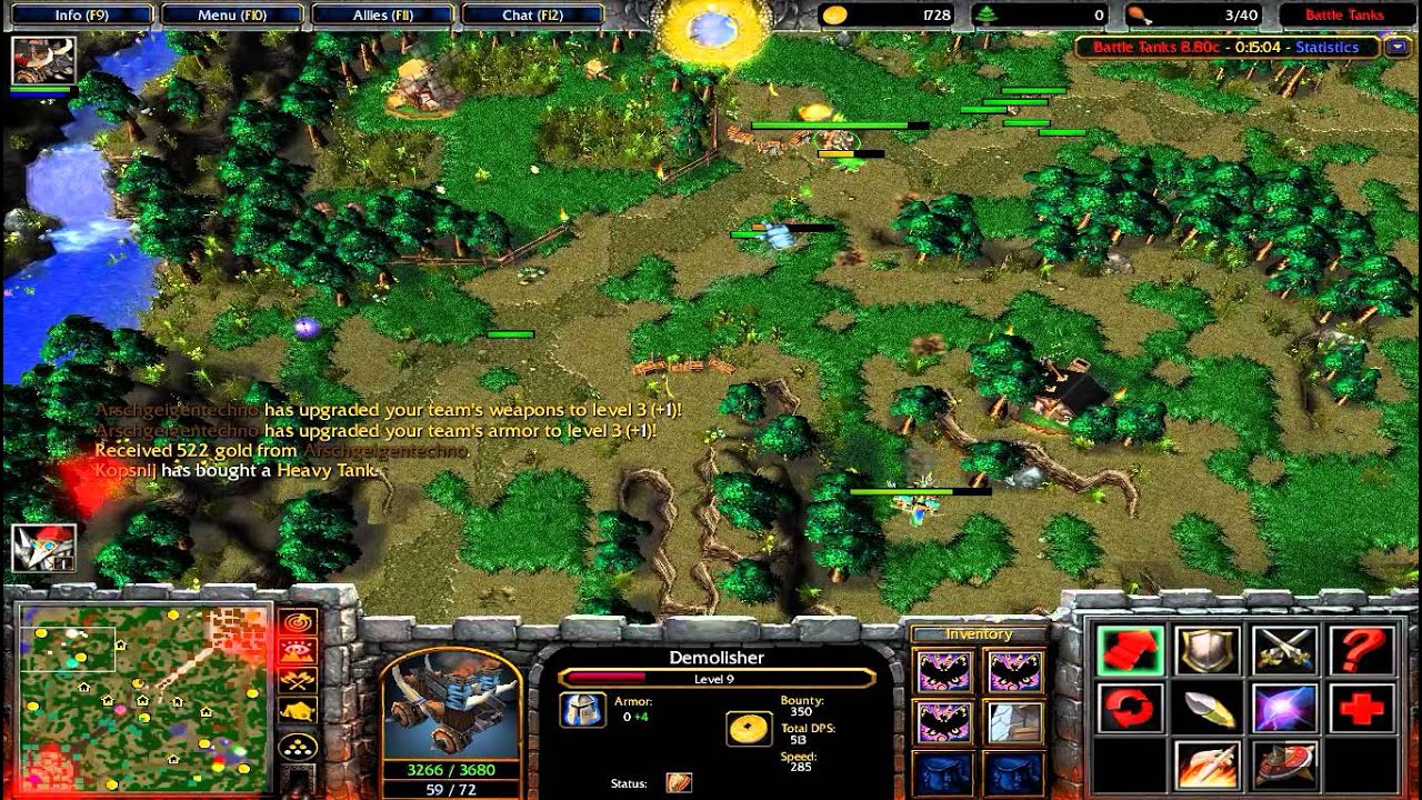 Warcraft III TFT Battle Tanks - YouTube