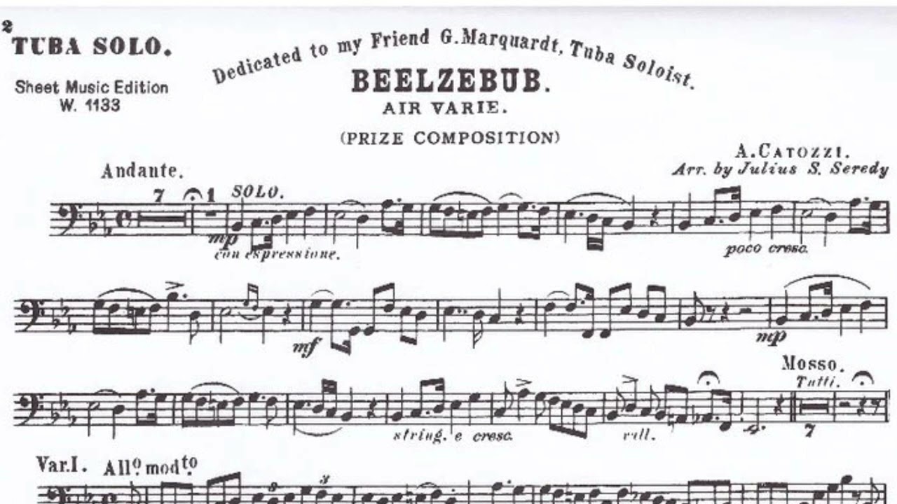 Beelzebub (Catozzi) for Tuba and Band (18yoa soloist) - YouTube