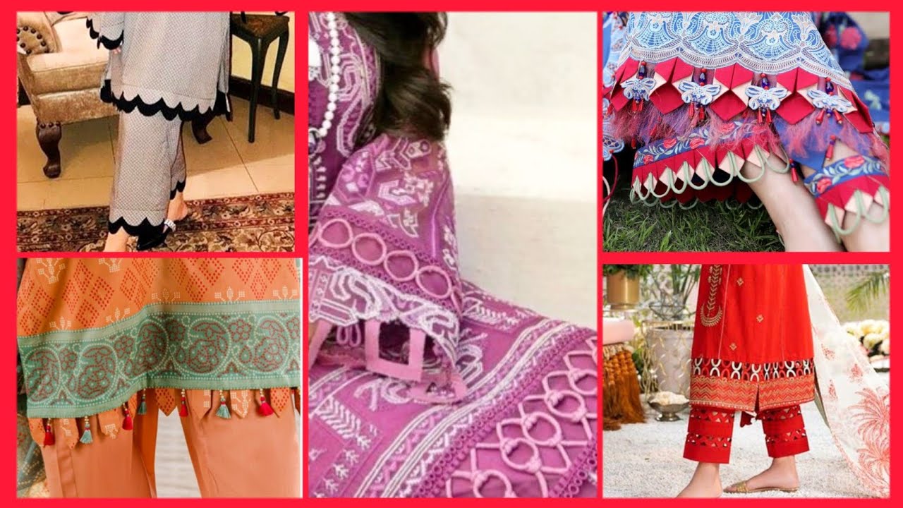 daman design with organza 2024 | ghera design with tissue\organza ...