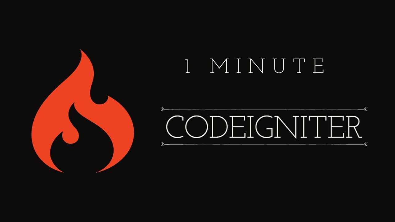 Codeigniter In One Minute Simplifying Php Development Youtube 3020