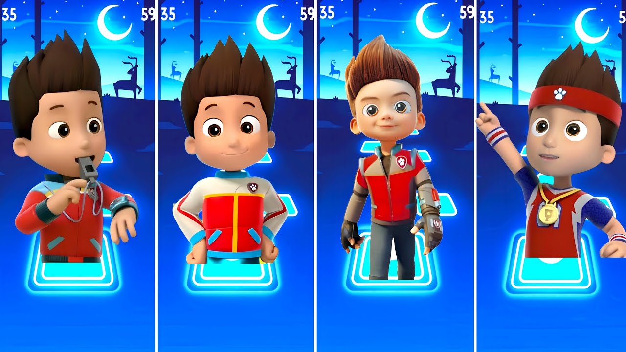 Paw Patrol Ryder VS Ryder VS Ryder VS Ryder - Tiles Hop EDM Rush - YouTube
