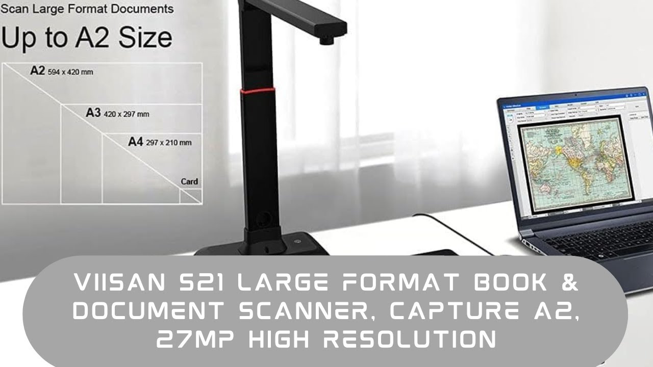 VIISAN S21 Large Format Book & Document Scanner, Capture A2, 27MP High ...