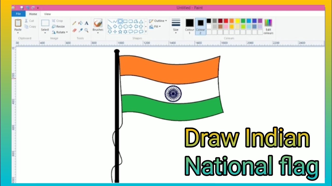 Indian National flag draw in Ms Paint | World Famous drawing Artist ...