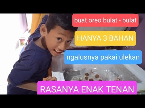 BELAJAR MEMASAK-kakak AL lagi buat oreo bulat - bulat di bantu sama ...