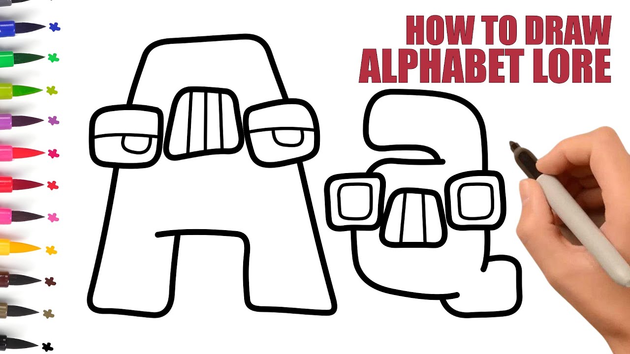 How To Draw Alphabet Lore Step By Step - Big And Small Letter A - Easy ...