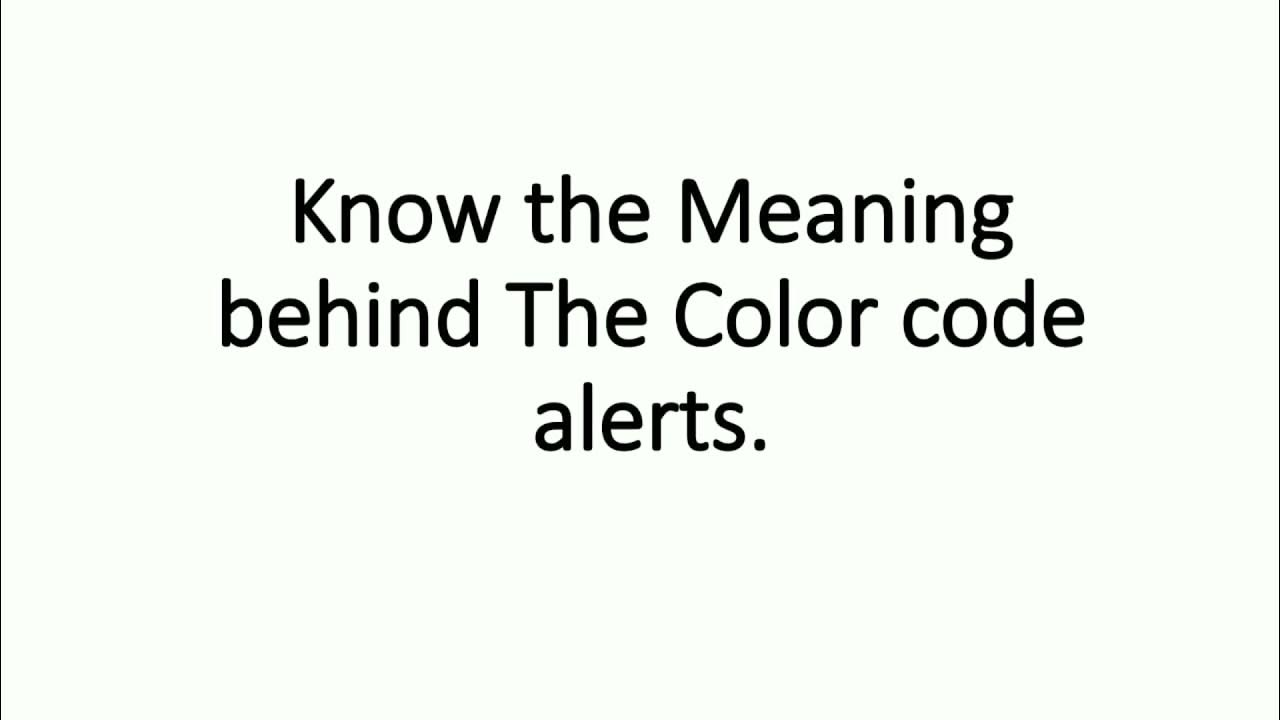 Color code alerts|Meaning|Weather Forecast| - YouTube
