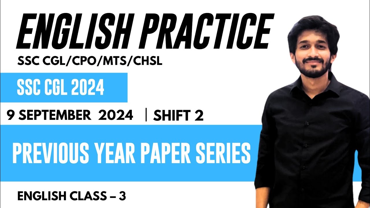 English Section Class 4|9 sept Shift 2| SSC CGL/CPO/MTS CHSL 2025 ...