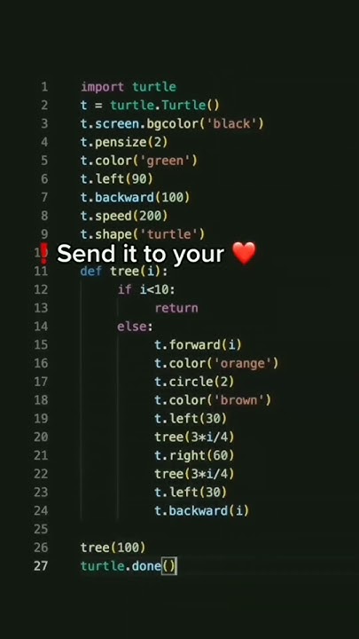 python turtle program Send this to your love on valentine#valentimesday ...