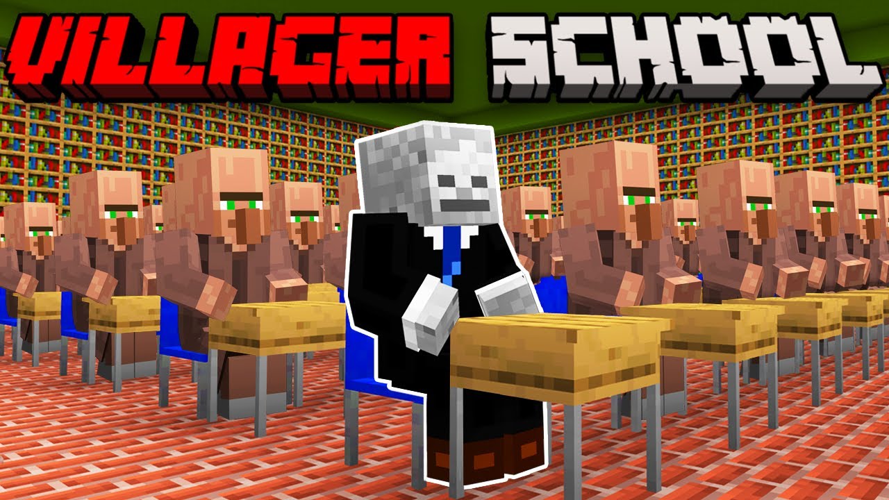 Minecraft but I join VILLAGER SCHOOL - YouTube