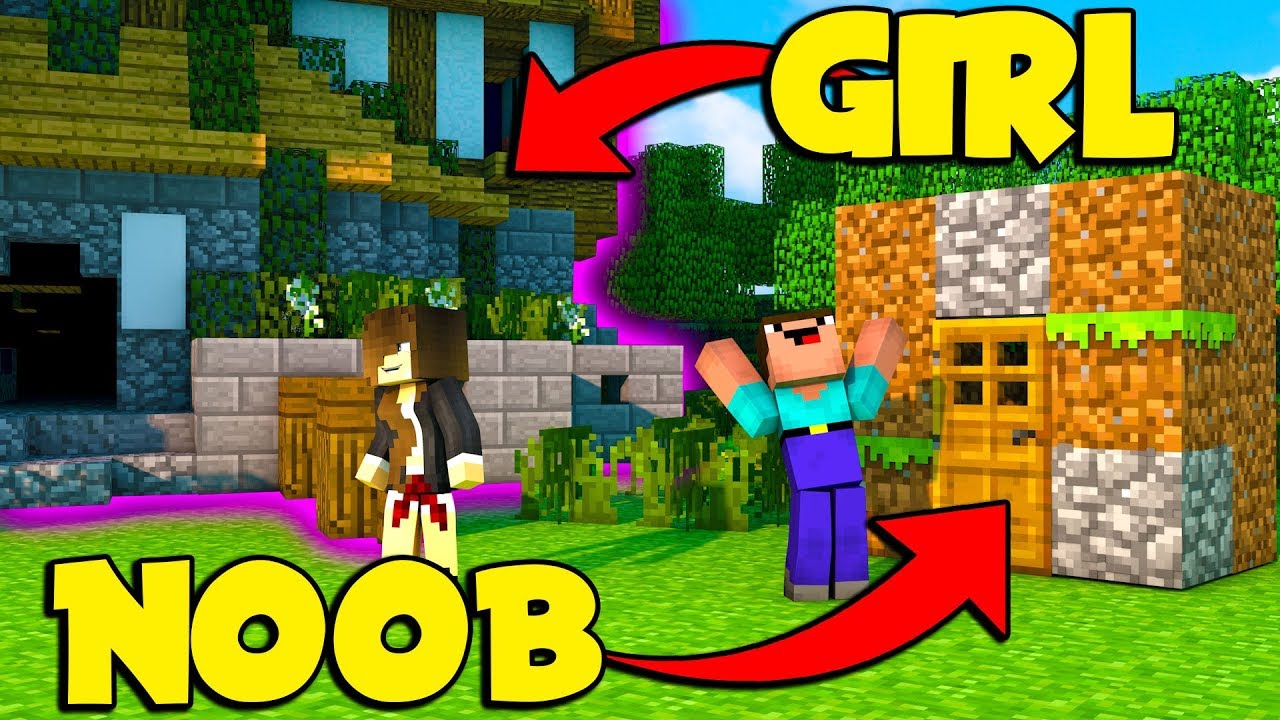 GIRL VS NOOB IN MINECRAFT! - YouTube
