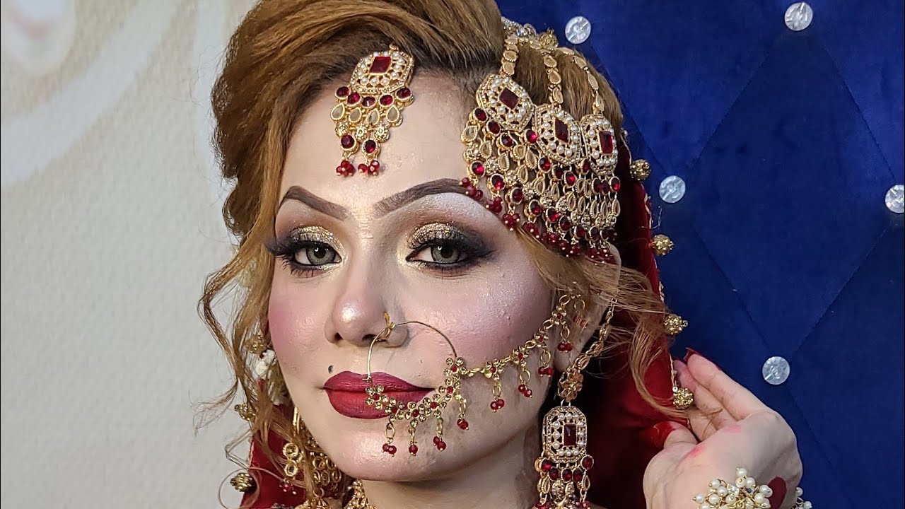 pakistani dulhan makeup / summer bridal base - YouTube