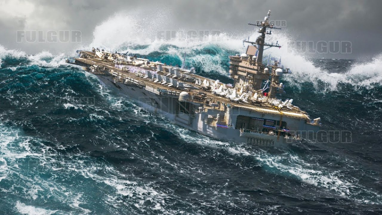 Why MONSTER WAVES Can't Sink US Navy's LARGEST Aircraft Carriers, Then ...