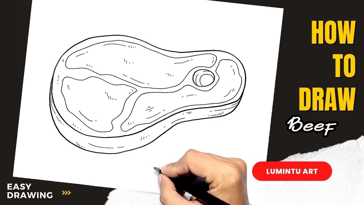 How to draw Beef - Easy Beef Drawing - YouTube