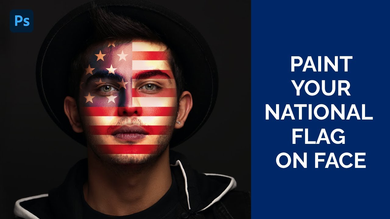 Paint your national Flag on face in Photoshop | graphllly 93 - YouTube