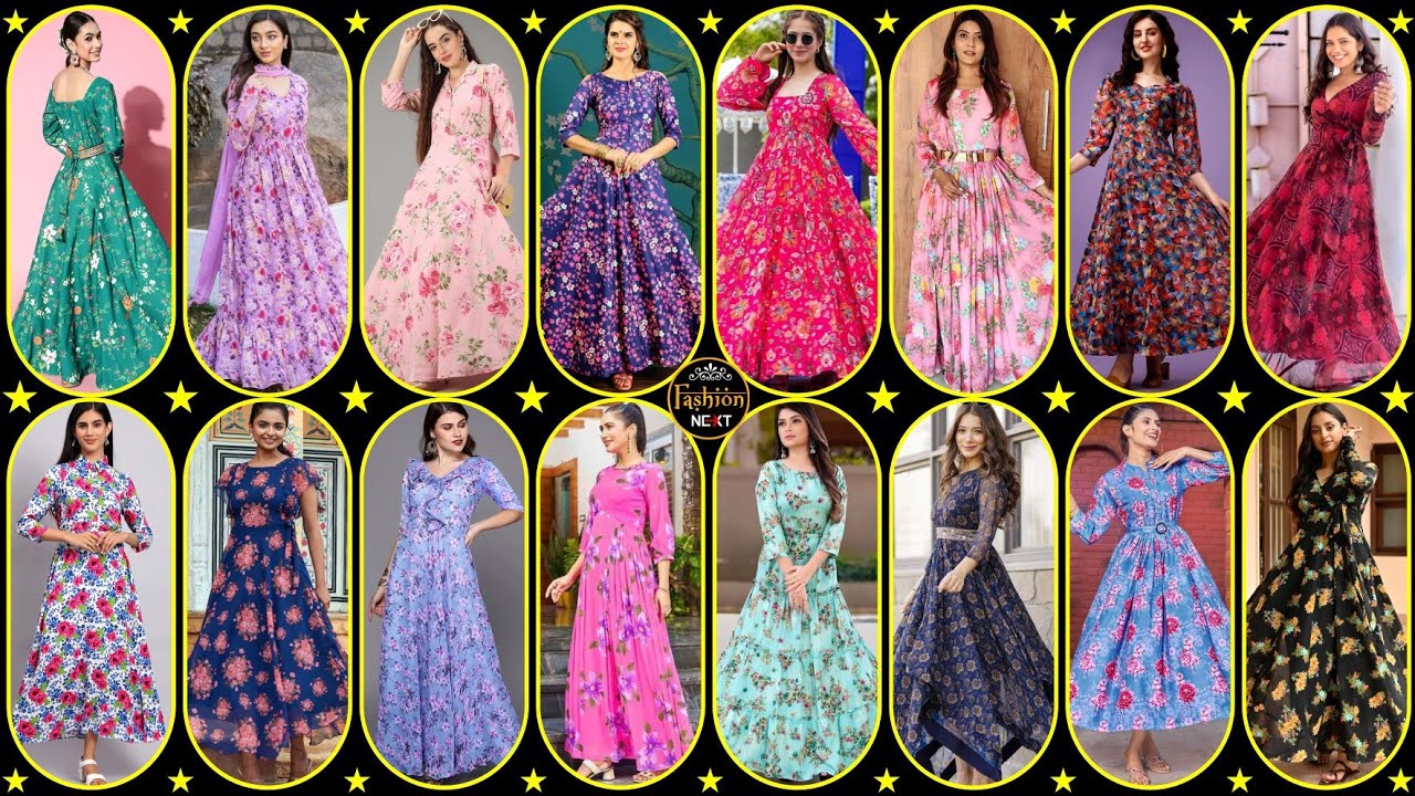 Summer Long Printed Frock Design 2024 | Frock Ke Design - YouTube