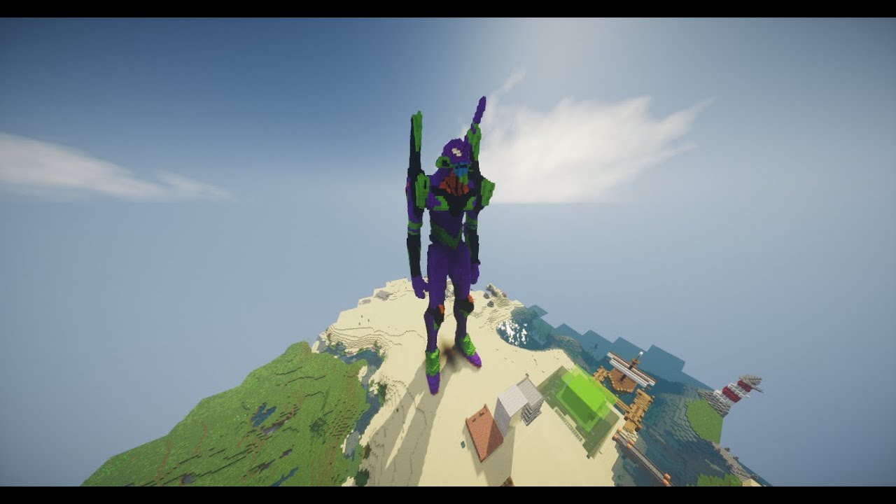 Minecraft timelapse - Real life sized UNIT 01 (Evangelion) - YouTube