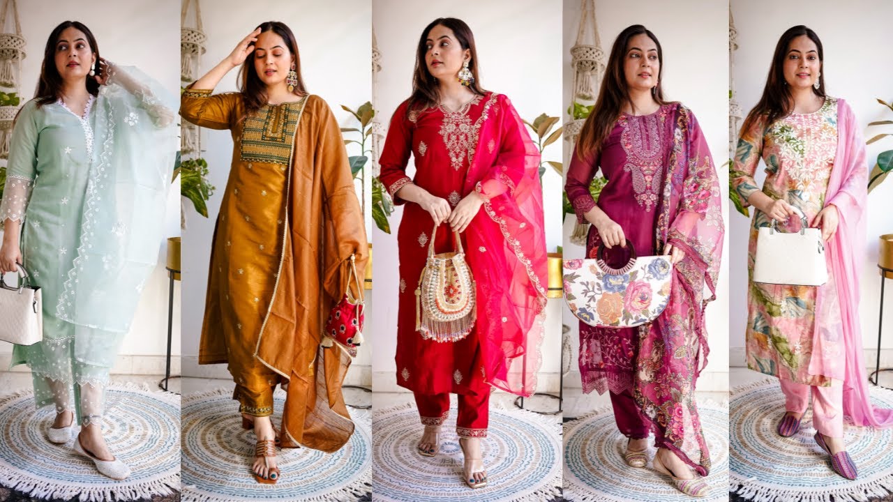 Amazon Partywear Kurta Set with Dupatta Haul | Latest Designer Kurta ...