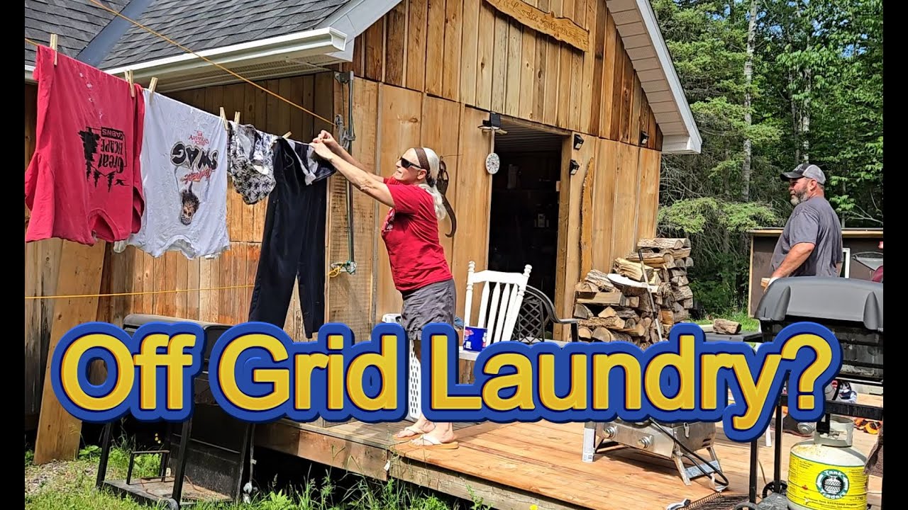Washing and Drying Clothes Without Hydro and Using Rain Catchment - YouTube
