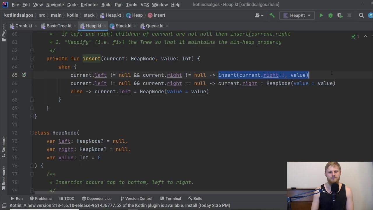 Live Coding Kotlin Data Structures And Algorithms Dsa Kotlin Tree Heap Graph Implementations