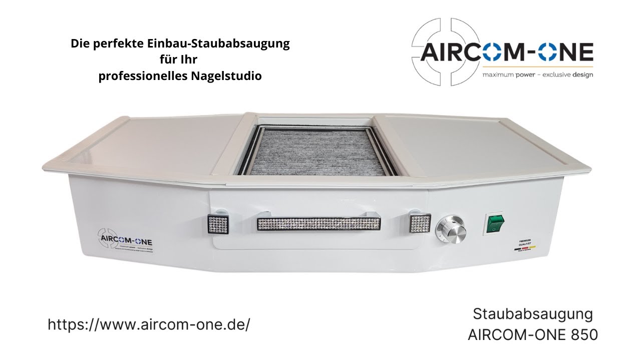 AIRCOM-ONE Profi Staubabsaugung - mit patentiertem Vorfilter und 3-fach Filtersystem - YouTube