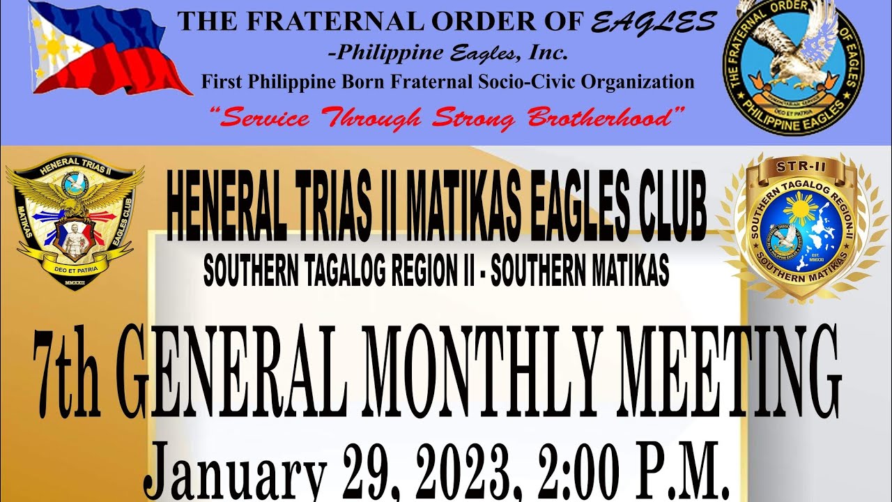 THE FRATERNAL ORDER OF EAGLES - PHILIPPINE EAGLES General Monthly ...